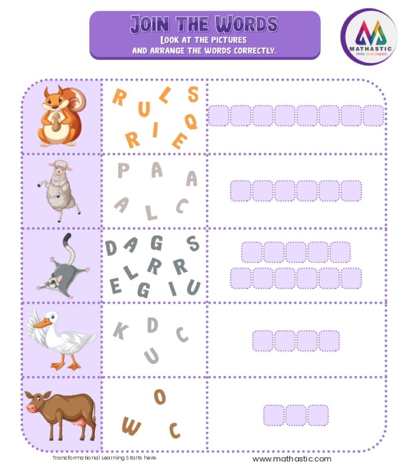 Animal Sheet 5 Mathastic
